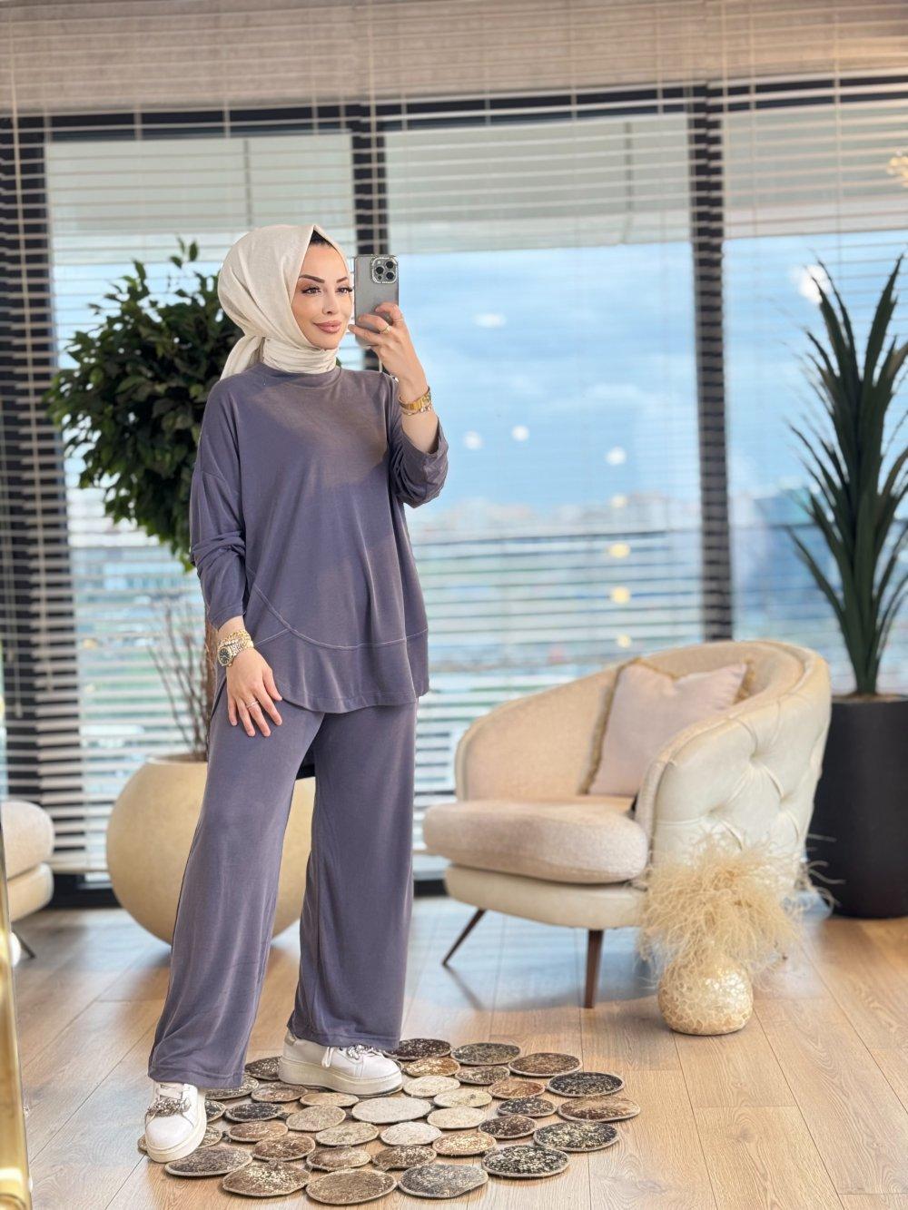 22708 Etek Ucu Dikiş Ve Parça Detaylı Takım Antrasit Modelleri En Uygun ...